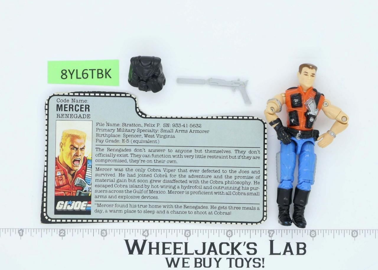 Mercer V1 100% Complete G.I. Joe 1987 Hasbro Vintage Action Figure ...