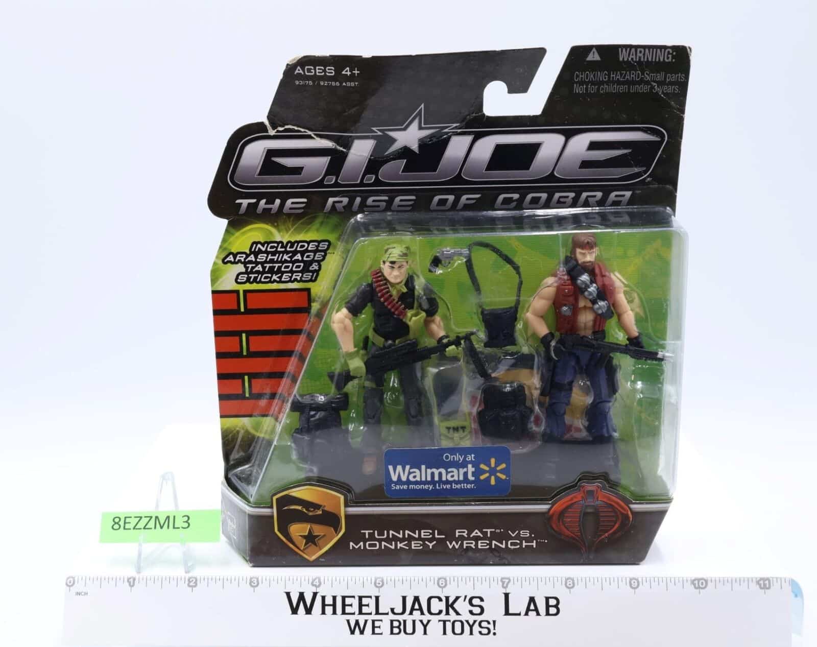 Tunnel Rat vs Monkey Wrench GI Joe Rise of Cobra 2009 Hasbro NEW MOSC ...