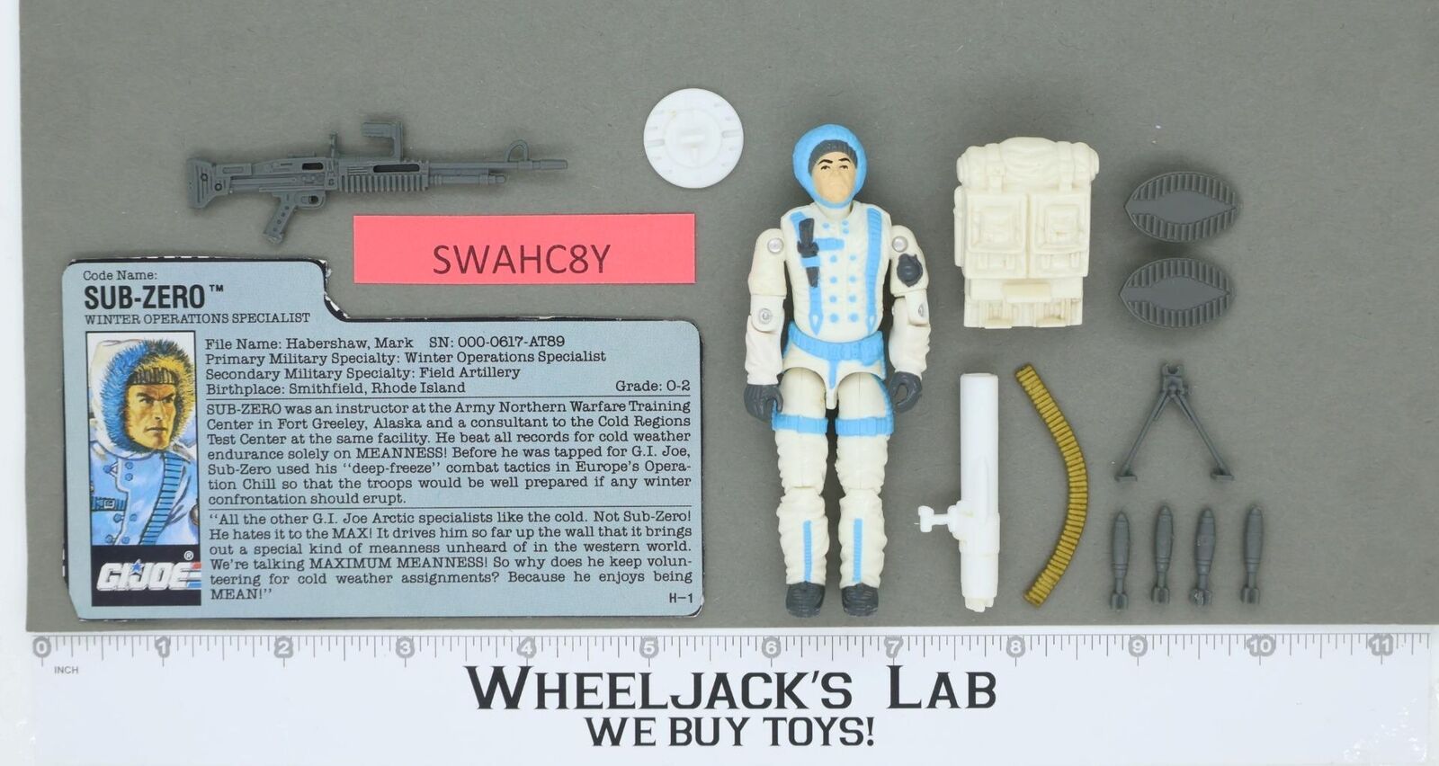 Sub-Zero V1 100% Complete G.I. Joe 1990 Hasbro Vintage Action Figure ...