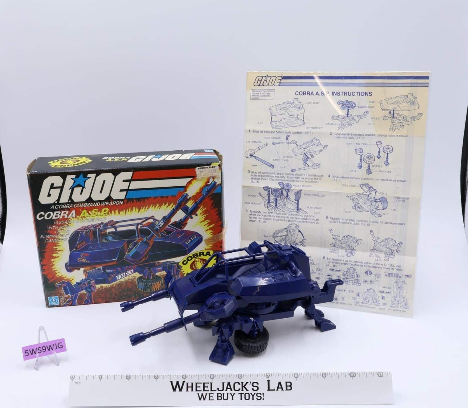 Cobra A.S.P. ASP W/ Box 100% Complete G.I. Joe 1984 Hasbro Vintage ...