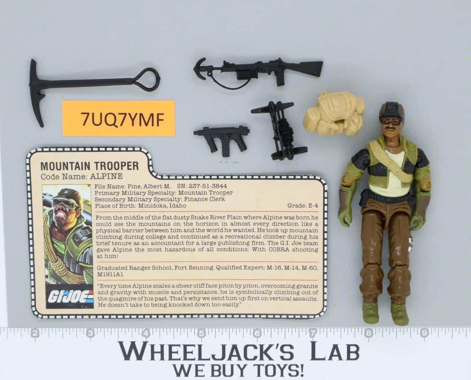 Alpine V1 100% Complete G.I. Joe 1985 Hasbro Vintage Action Figure ...