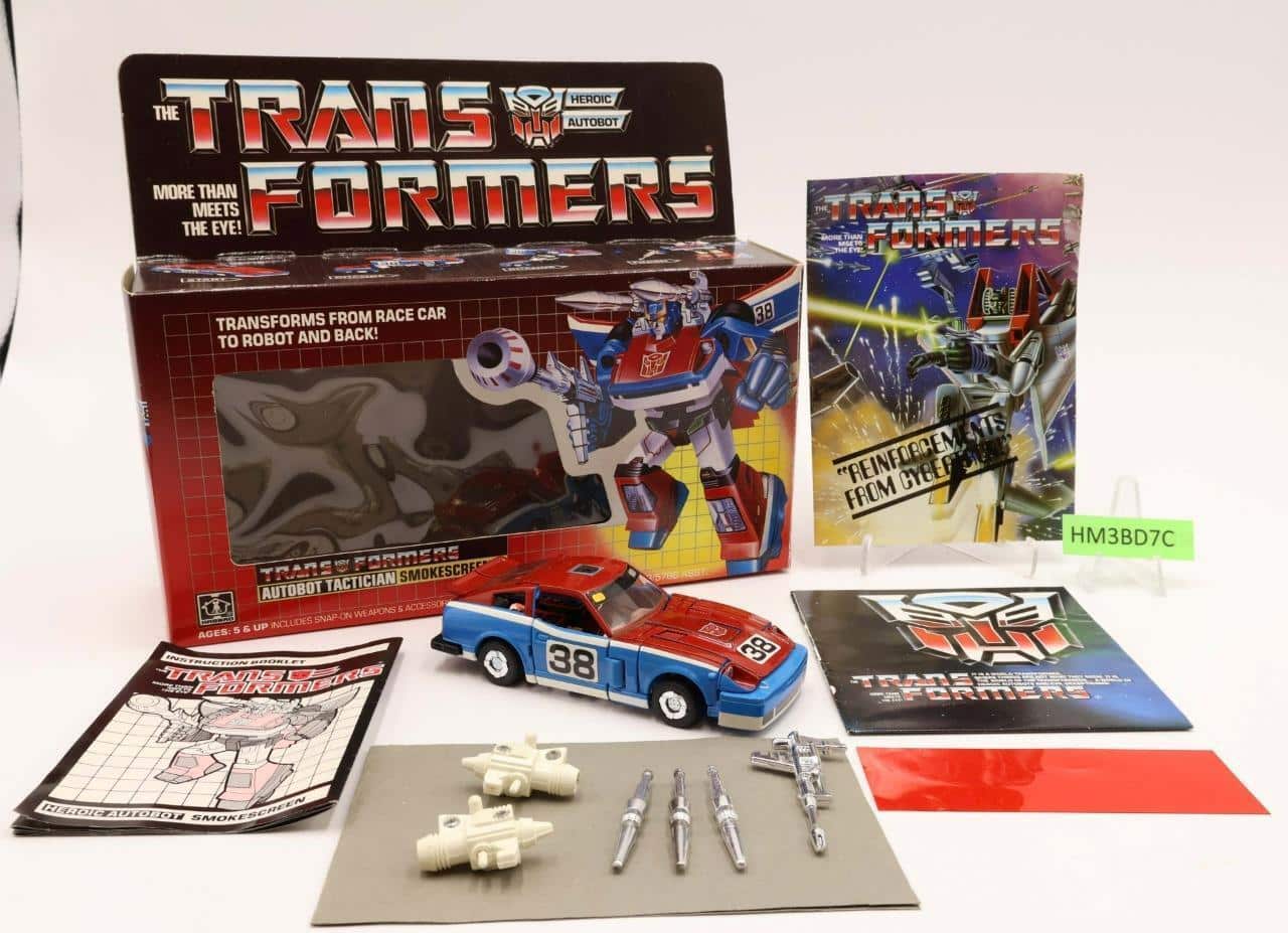 Smokescreen W/ NICE BOX & FIG 100% Complete 1985 Vintage Hasbro G1 ...