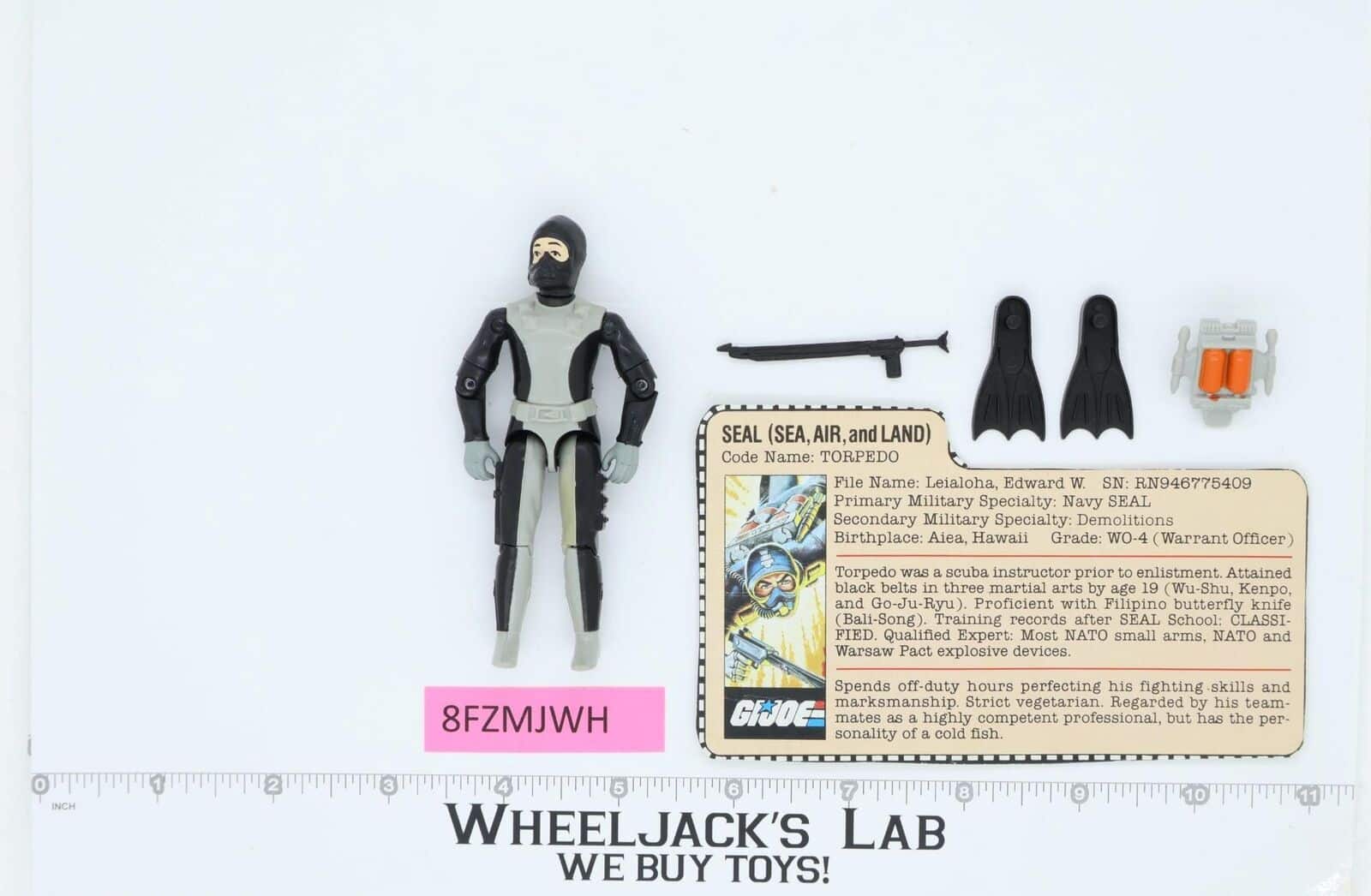 Torpedo V1 100% Complete G.I. Joe 1983 Hasbro Vintage Action Figure ...