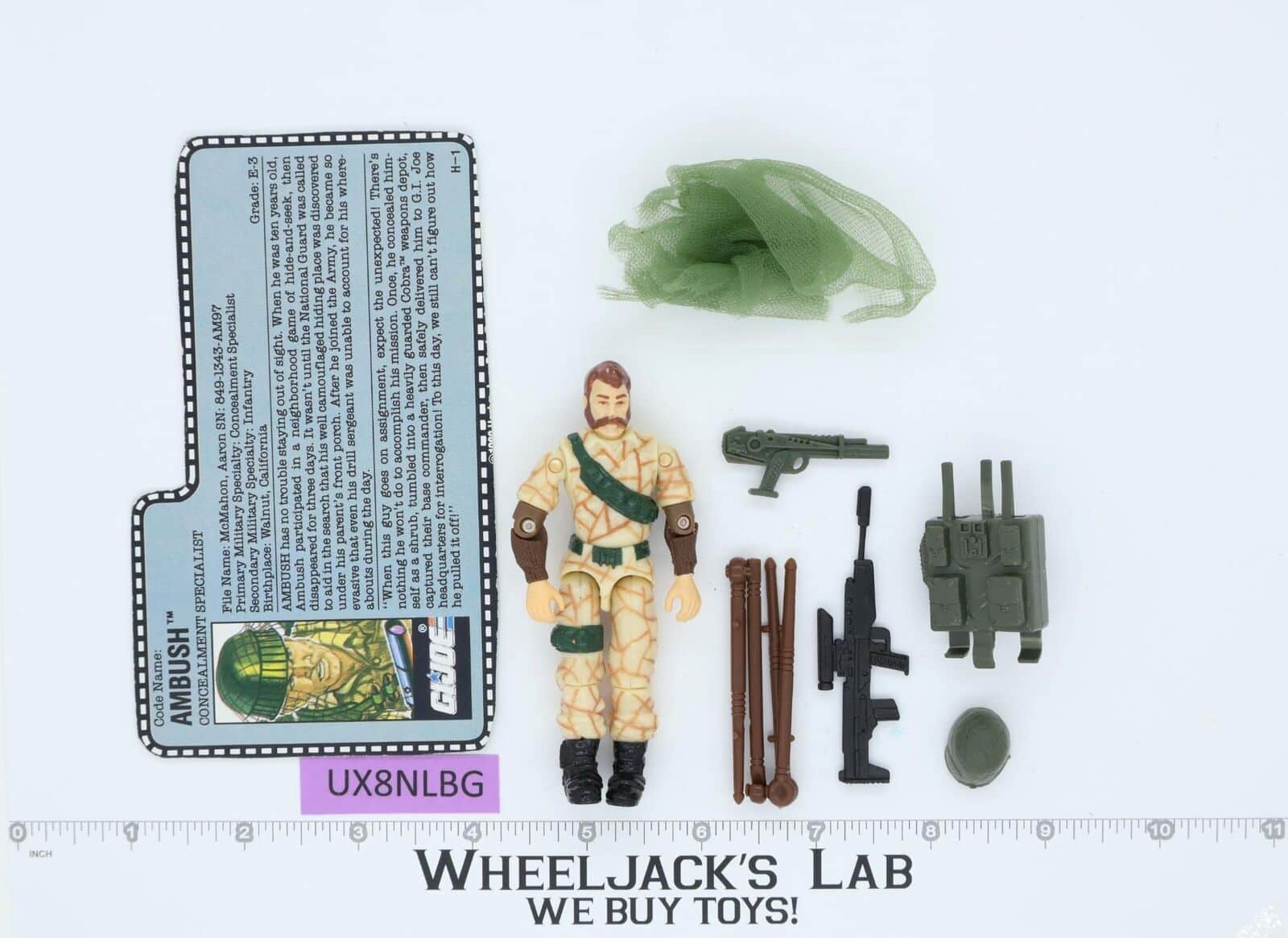 Ambush V1 100% Complete 1990 G.I. Joe Hasbro Vintage Action Figure ...