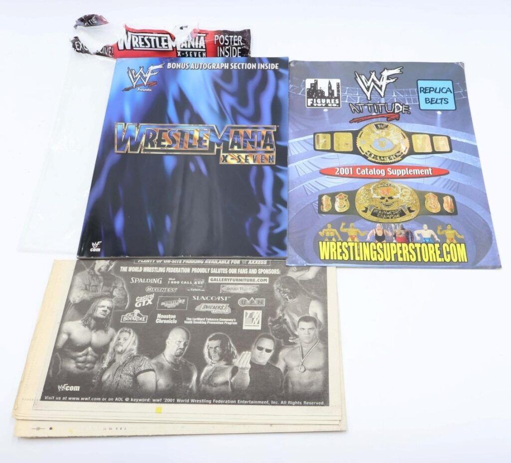 WWF Wrestlemania X-Seven 17 Magazine 2001 w/ Bag & Inserts RARE Very NICE! - Wheeljack's Lab