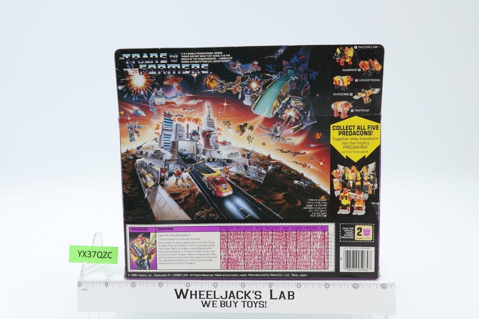 Headstrong Complete W/ Box & Insert 1986 Vintage Action Figure G1 ...