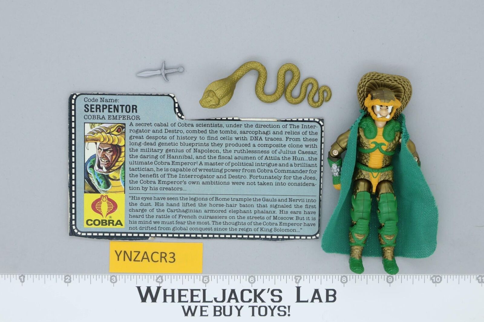 Serpentor V1 100% Complete G.I. Joe 1986 Hasbro Vintage Action Figure ...