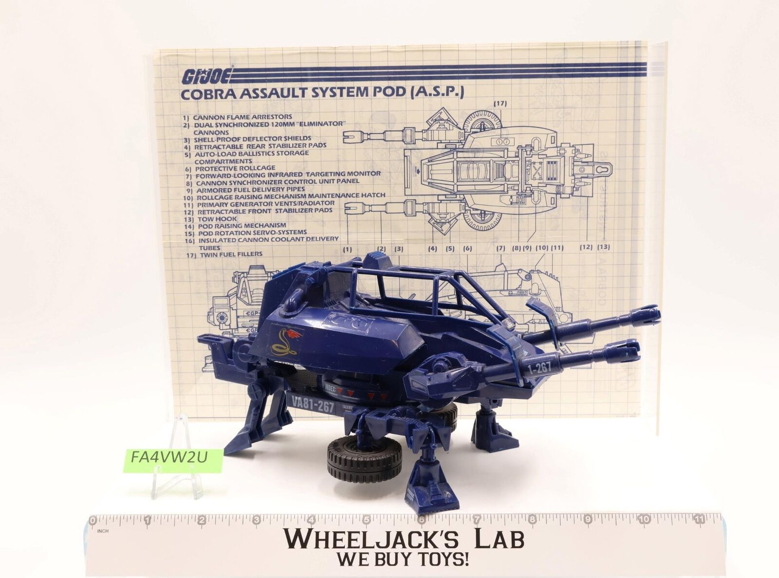 ASP 100% Complete 1984 G.I. Joe Hasbro Vintage Vehicle Action Figure ...