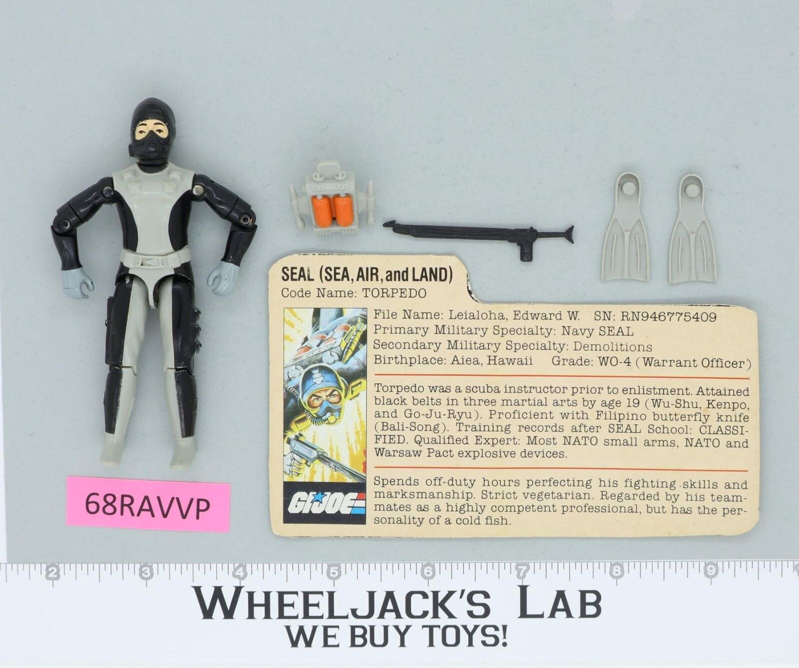 Torpedo V1 100% Complete G.I. Joe 1983 Hasbro Vintage Action Figure ...