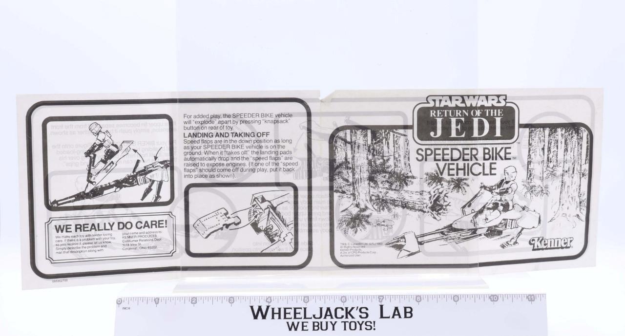 Speeder Bike Vehicle Manual Instructions ORIGINAL 1983 Star Wars Kenner - Wheeljack's Lab