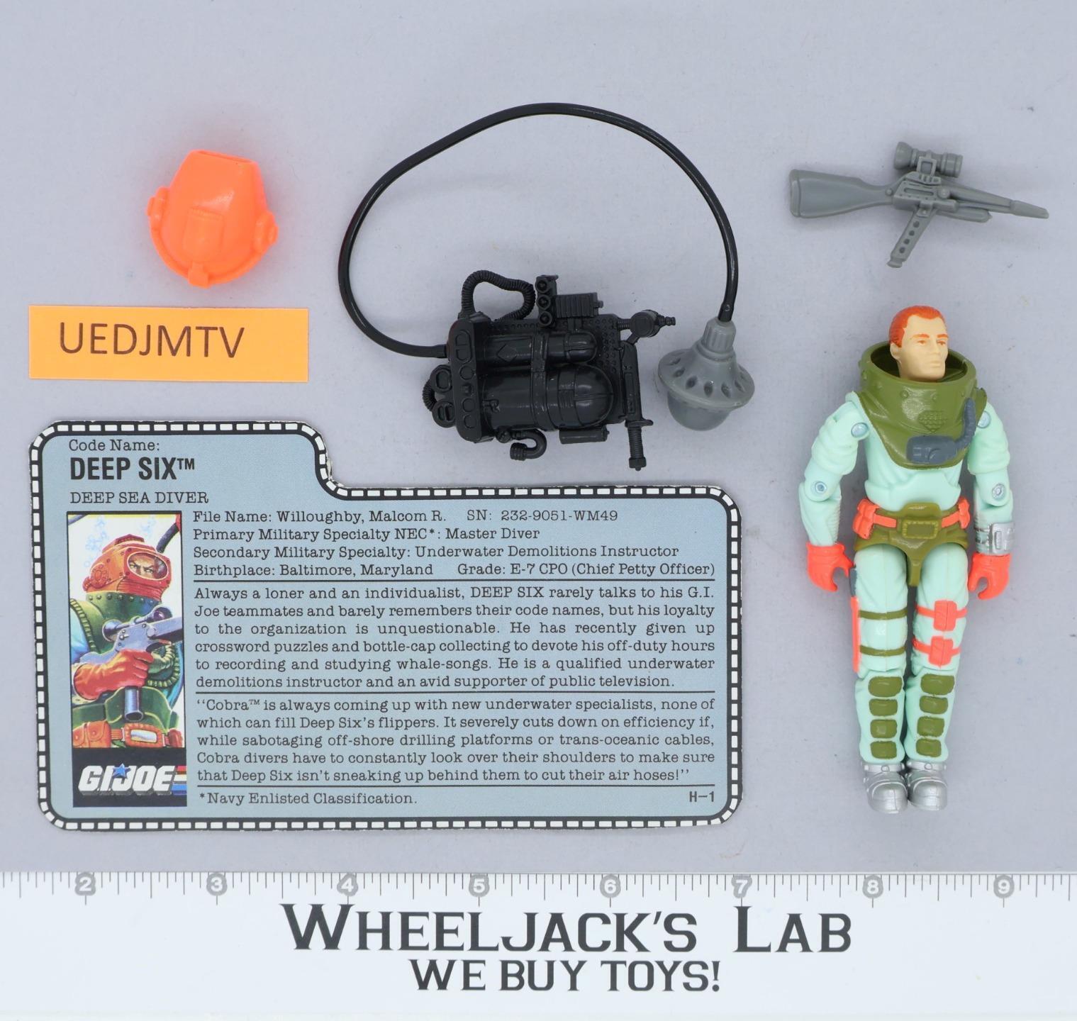 Deep Six V2 100% Complete G.I. Joe 1989 Hasbro Vintage Action Figure ...
