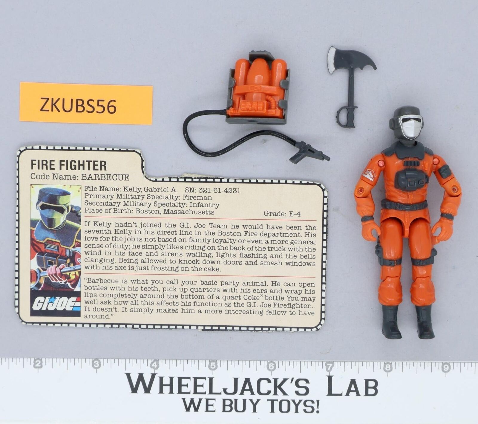 Barbecue V1 100% Complete G.I. Joe 1985 Hasbro Vintage Action Figure ...