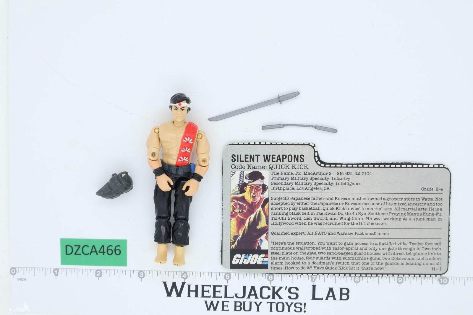 Quick Kick V1 100% Complete G.I. Joe 1985 Hasbro Vintage Action Figure ...