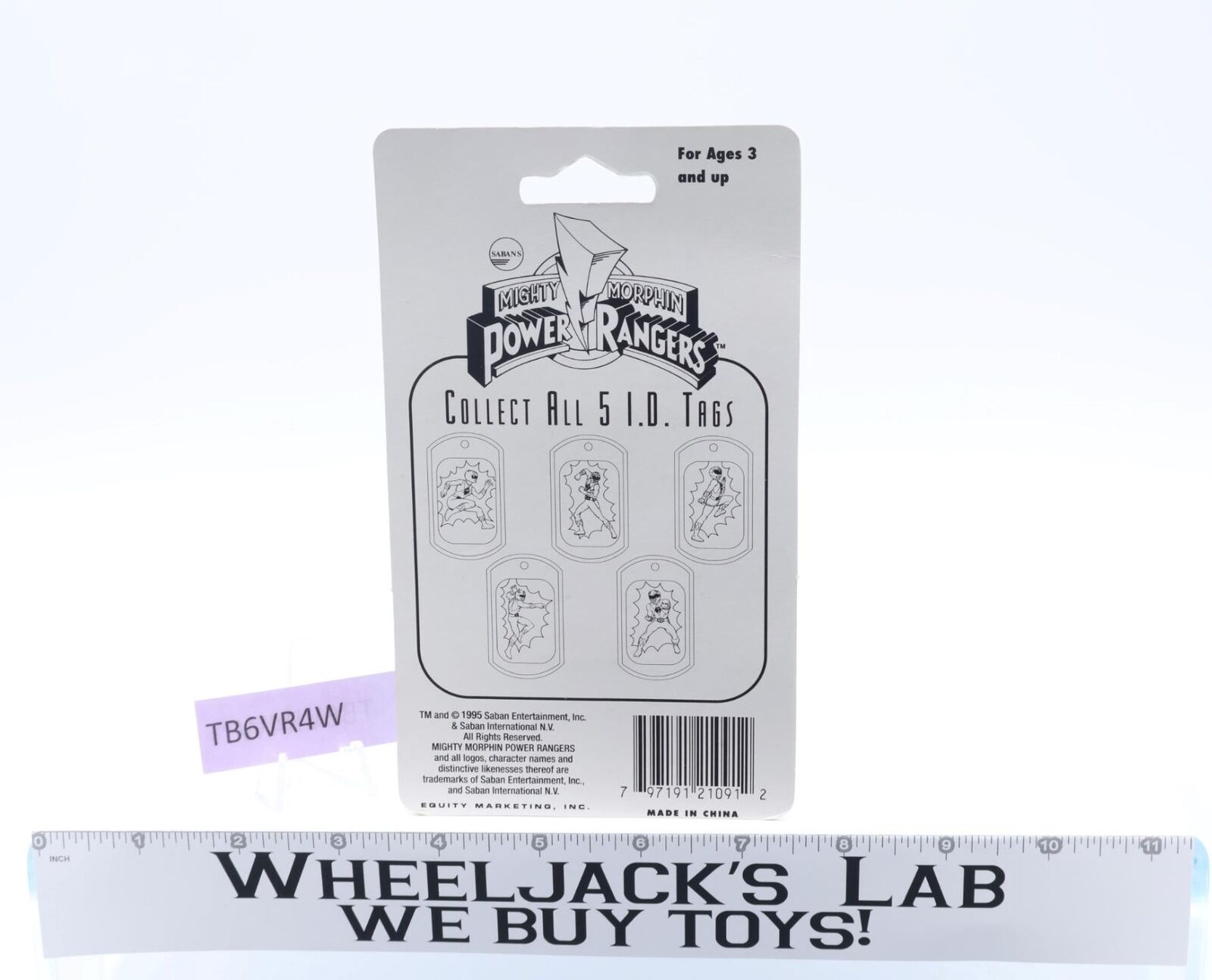 Red Ranger Action I.D. Tag Mighty Morphin Power Rangers 1995 Saban NEW ...