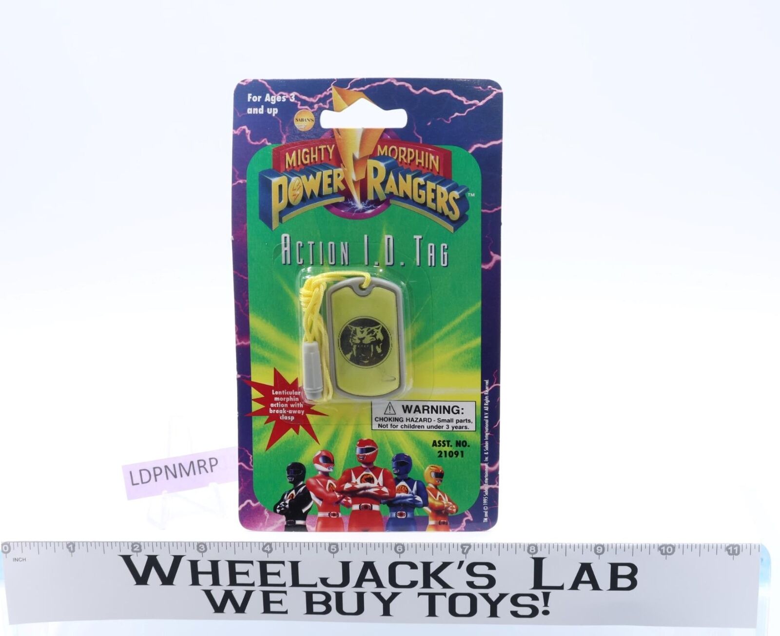 Yellow Ranger Action I.D. Tag Mighty Morphin Power Rangers 1995 Saban ...