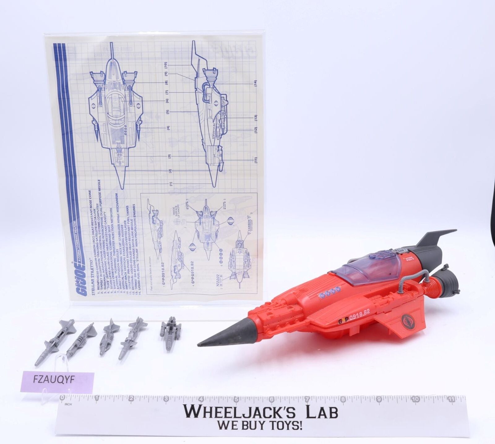 Cobra Stellar Stiletto 100% Complete GI Joe 1988 Hasbro Action Figure ...