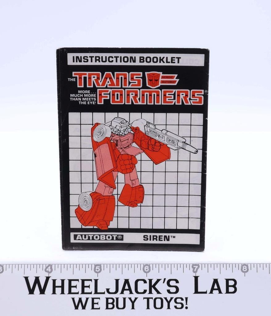 Siren Action Figure Instruction Booklet Manual 1988 Vintage G1 ...