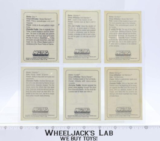 Wonder Bread He-Man Trading Cards Set of 6 He-Man MOTU 1986 Mattel ...