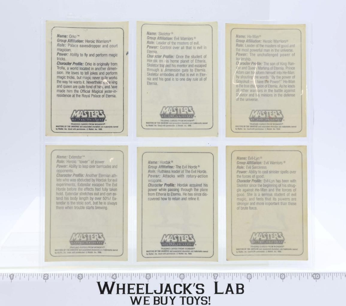 Wonder Bread He-Man Trading Cards Set of 6 He-Man MOTU 1986 Mattel ...