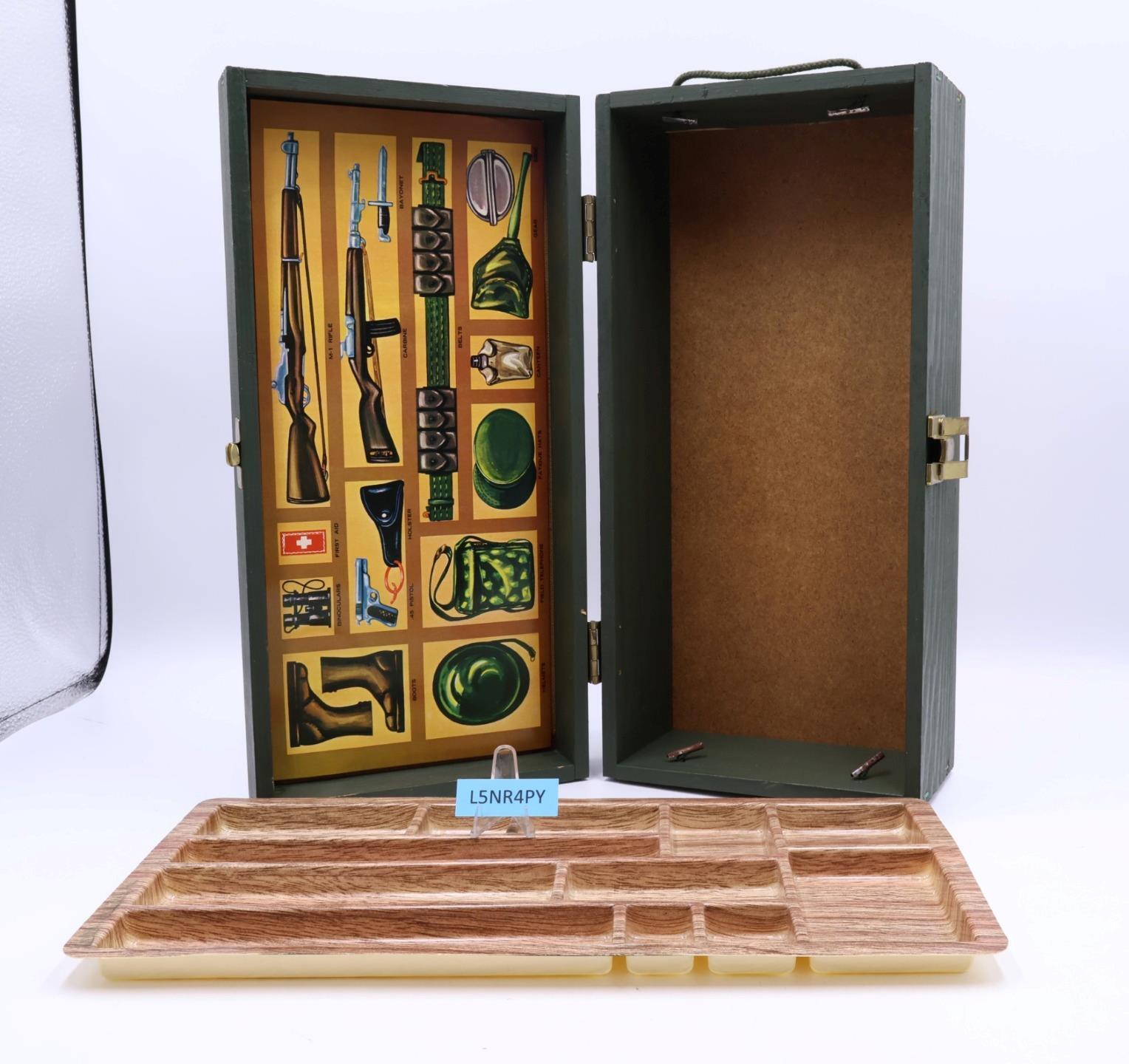 Wooden Footlocker Foot Locker W/Gear Tray 1964 GI Joe ARAH Hasbro ...