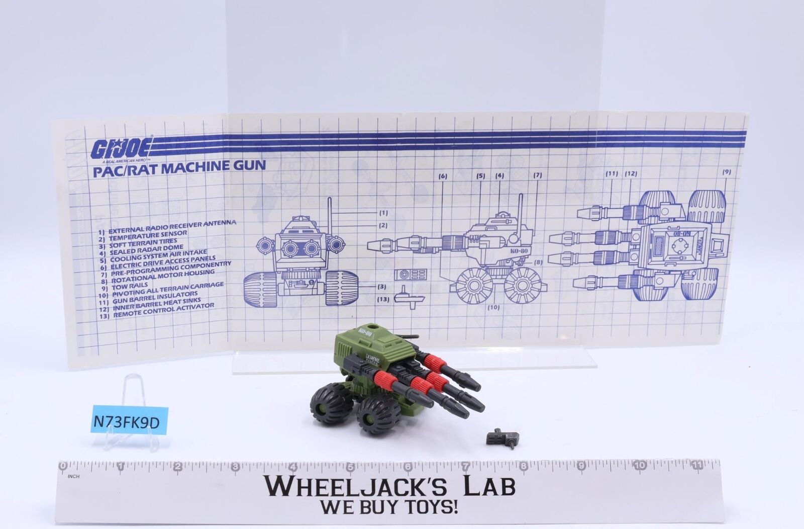 Machine Gun Pac/Rat 100% Complete G.I. Joe 1983 Hasbro Action Figure ...