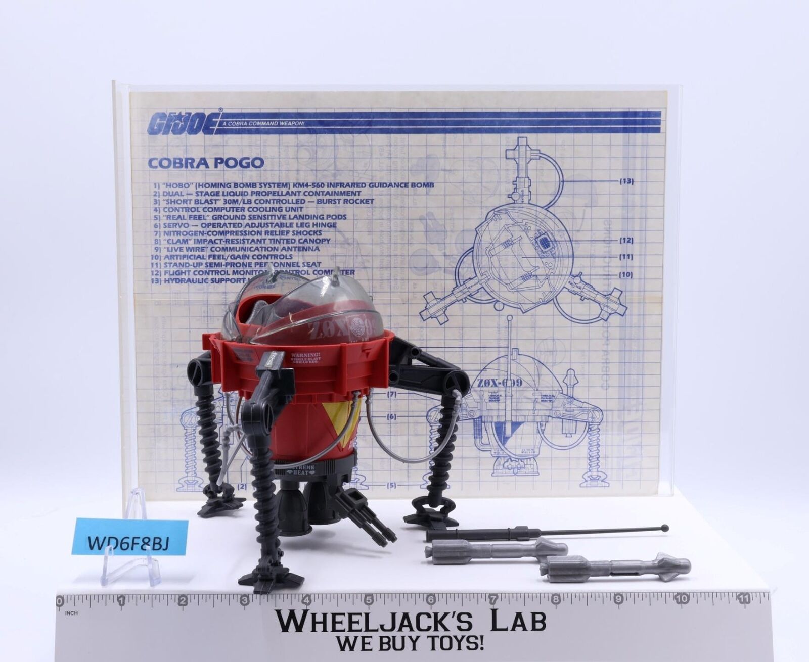 Cobra Pogo Ballistic Pod 100% Complete GI Joe 1987 Hasbro Action Figure ...