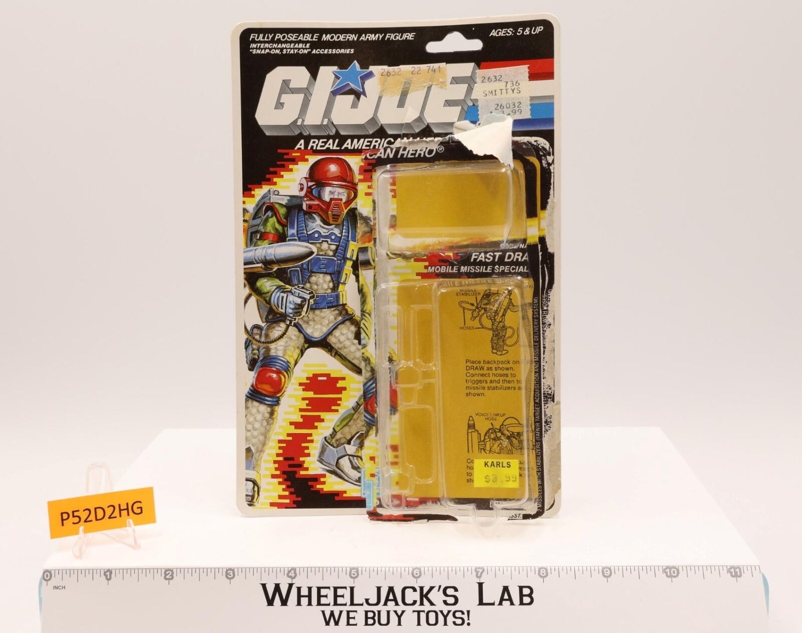 Fast Draw 100% Complete W/Cardback & Bubble V1 GI Joe Hasbro 1987 ...