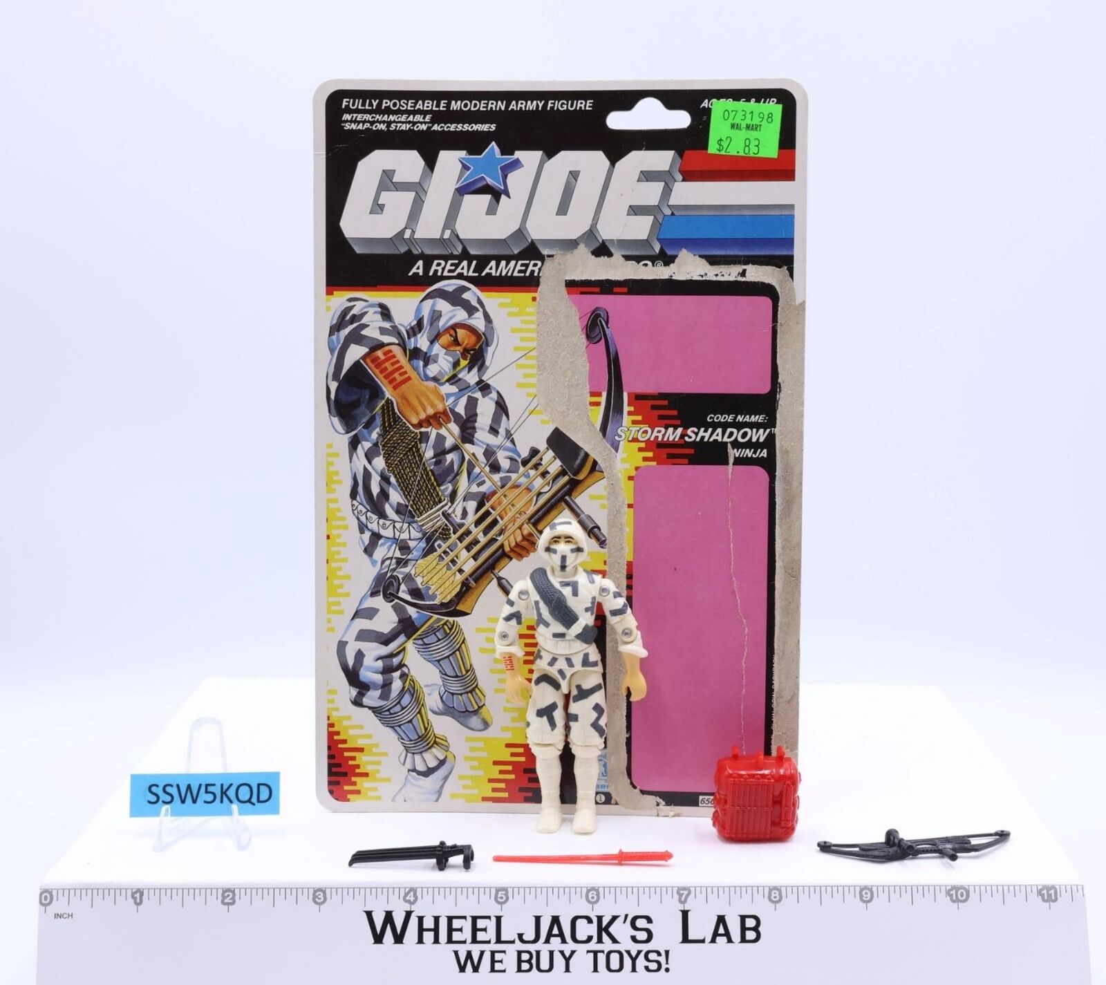 Storm Shadow V2 100% Complete W/Cardback G.I. Joe 1988 Hasbro Vintage ...