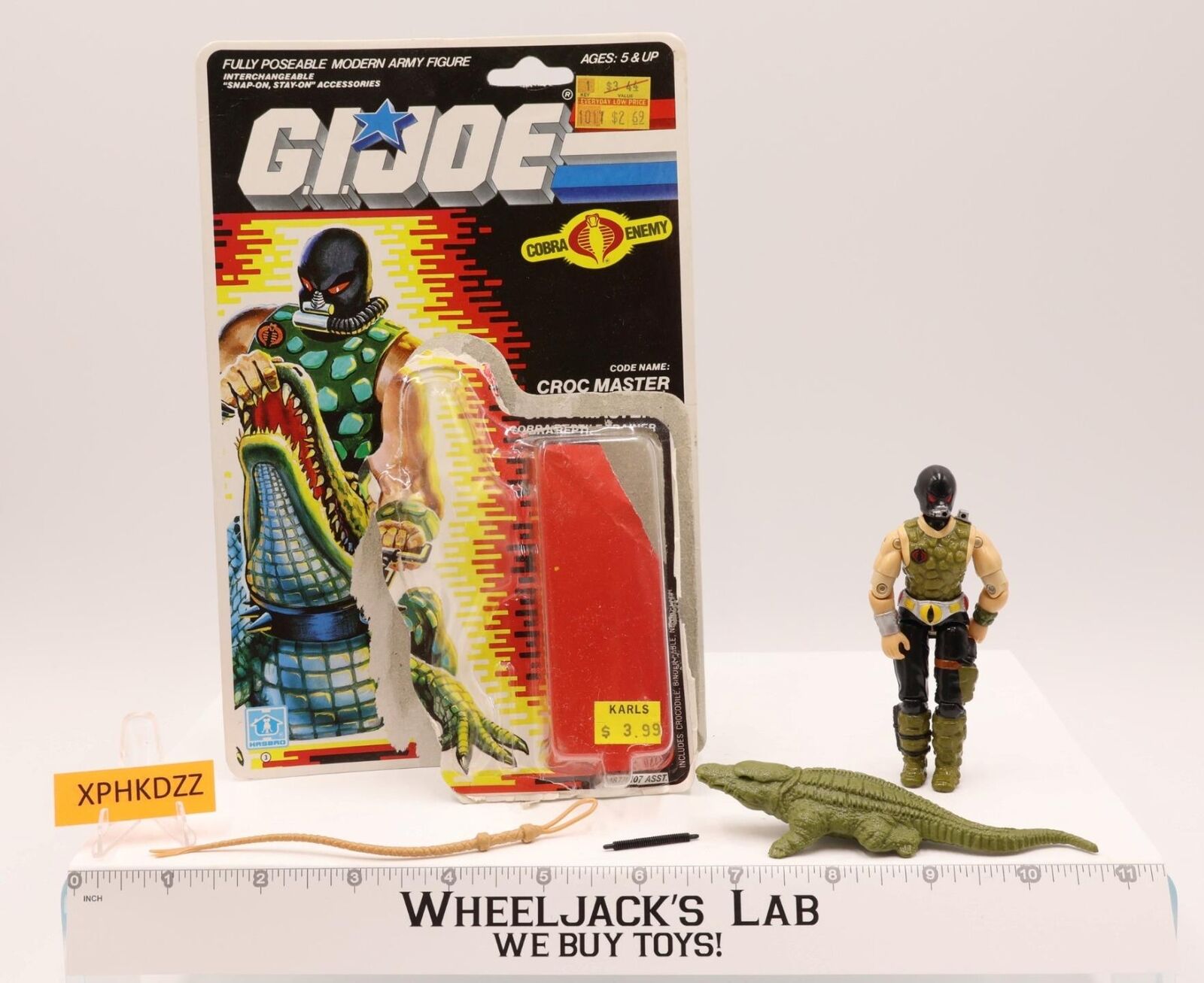 Croc Master V1 100% Complete W/ Card & Bubble G.I. Joe 1987 Hasbro ...