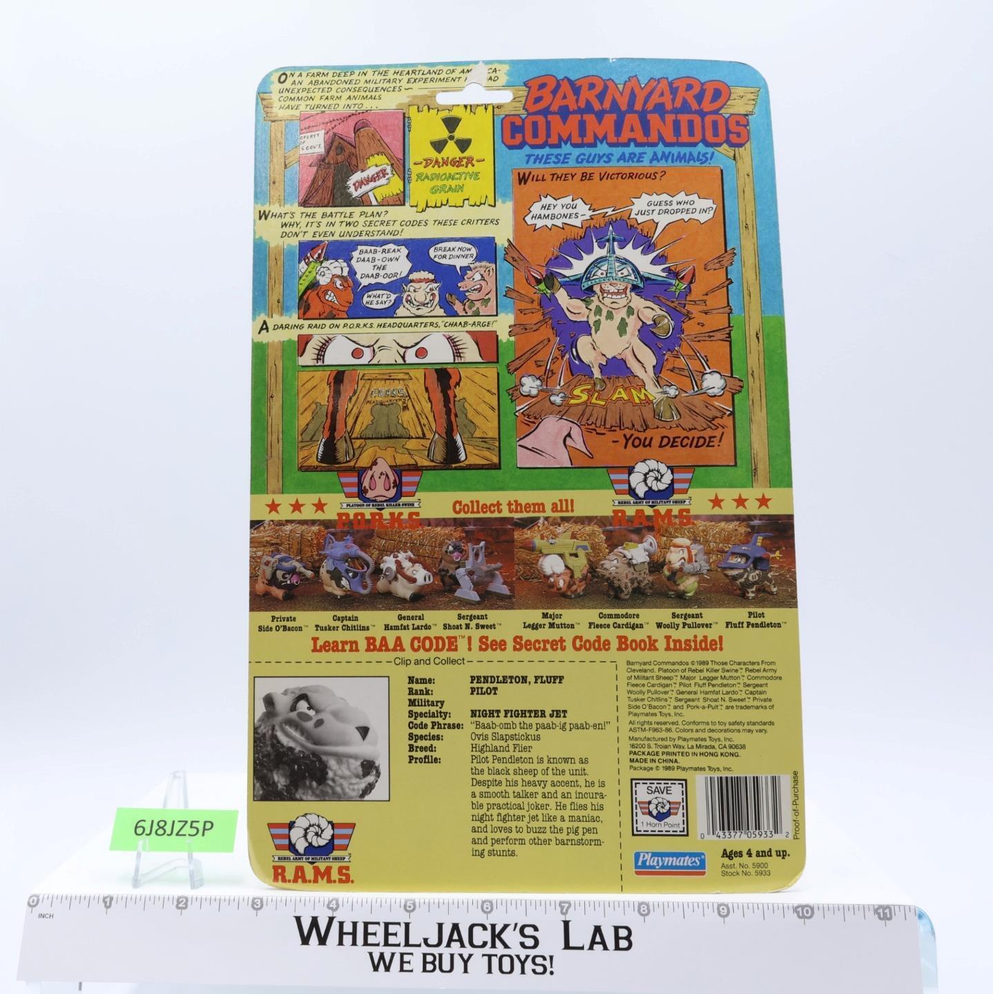 Pilot Fluff Pendleton Barnyard Commandos 1989 Playmates NEW MOSC SEALED ...