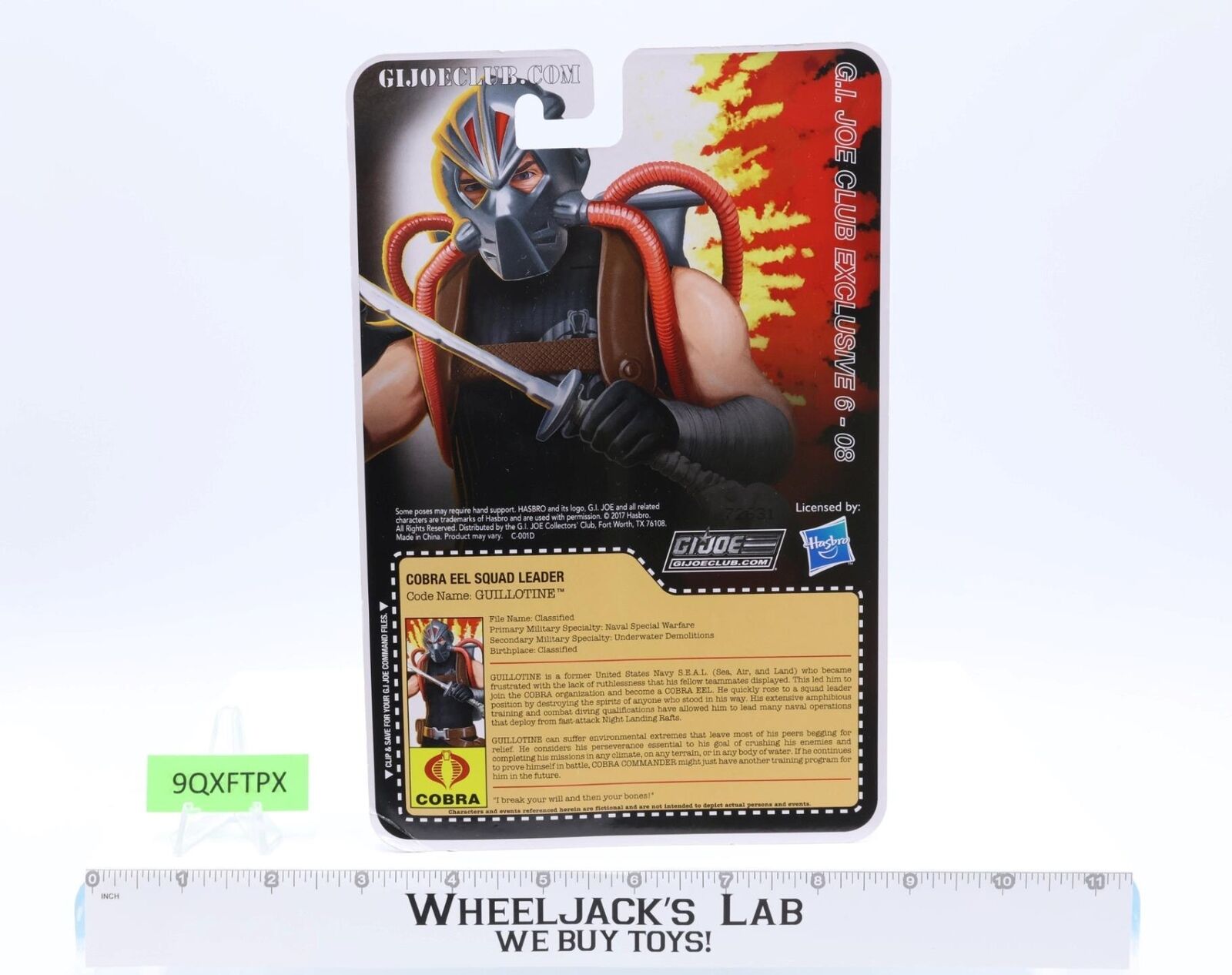 Guillotine GI Joe Collector's Club Exclusive 2017 Hasbro NEW MOSC ...