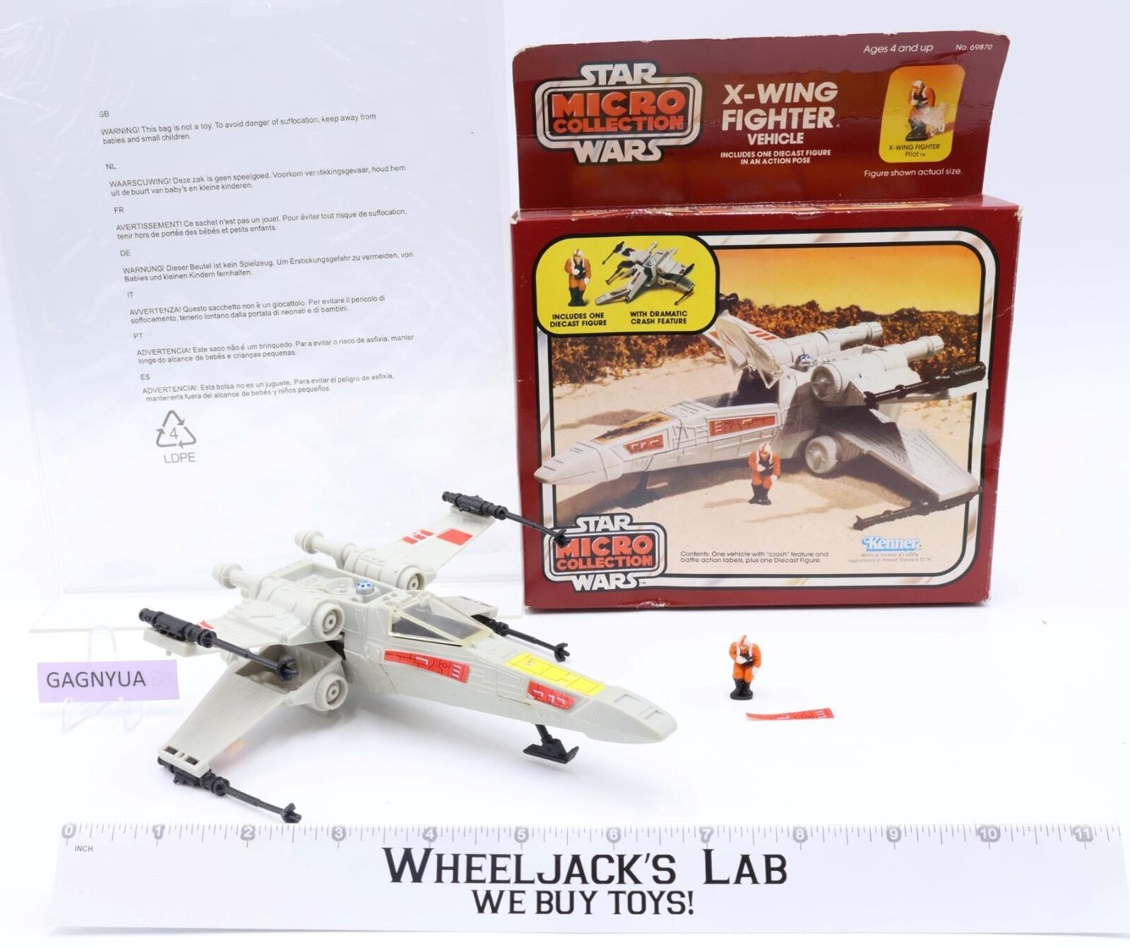 X-Wing Fighter 100% Complete W/ Box Star Wars MICRO COLLECTION Kenner ...