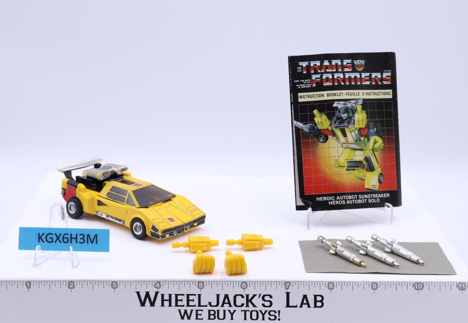 Sunstreaker 100% Complete CANADIAN 1984 Vintage Hasbro G1 Transformers ...