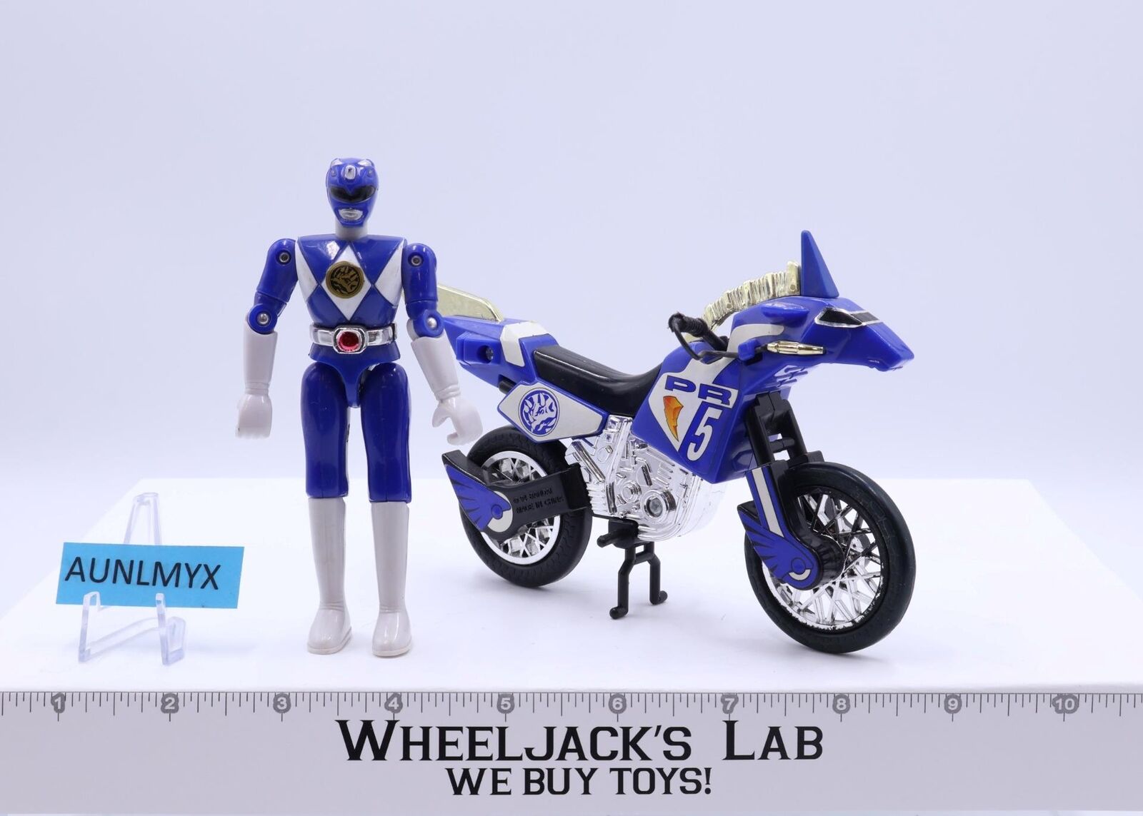 Blue Thunder Bike W/Ranger Power Rangers 2002 Bandai Action Figure ...
