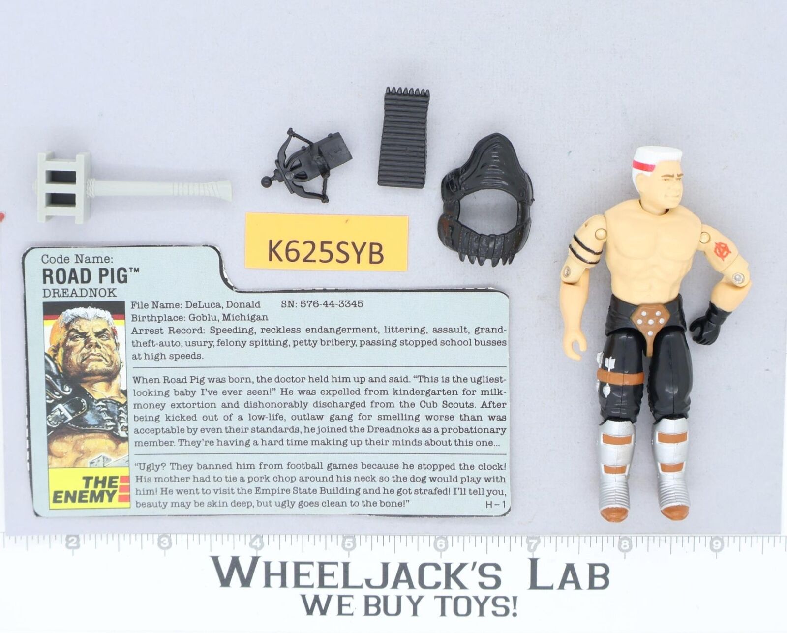 Road Pig V1 100% Complete G.I. Joe 1988 Hasbro Vintage Action Figure ...