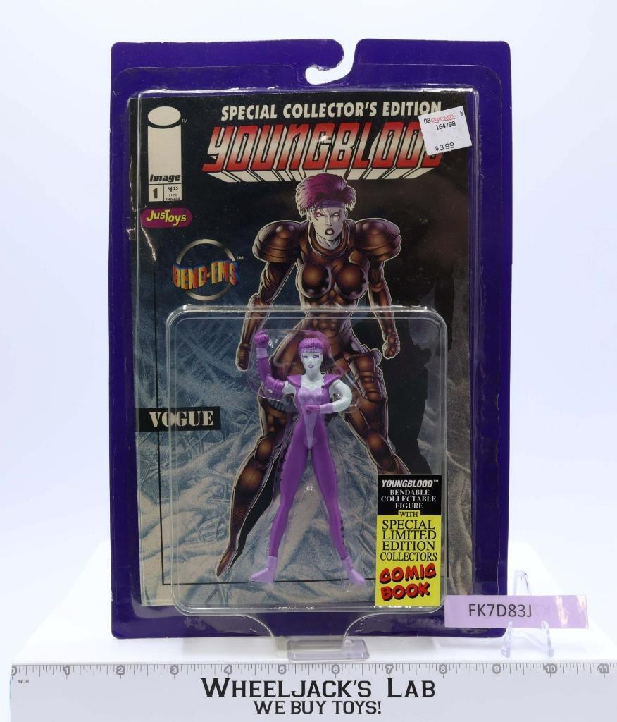 Vogue Youngblood 1995 Just Toys Bendable Action Figure NEW MOSC Bend ...