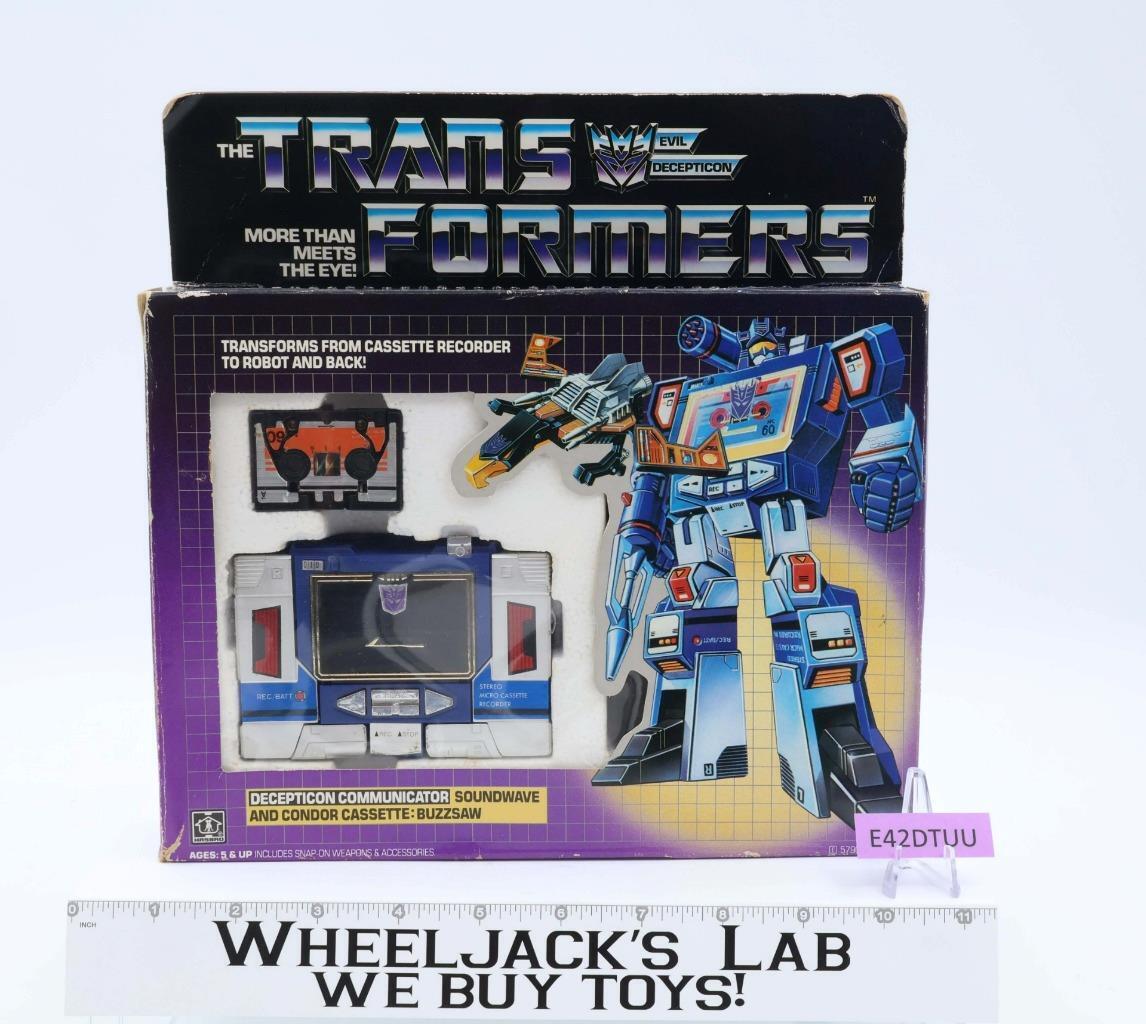 Soundwave & Buzzsaw W/ Box & Insert 1984 Vintage G1 Transformers Action ...