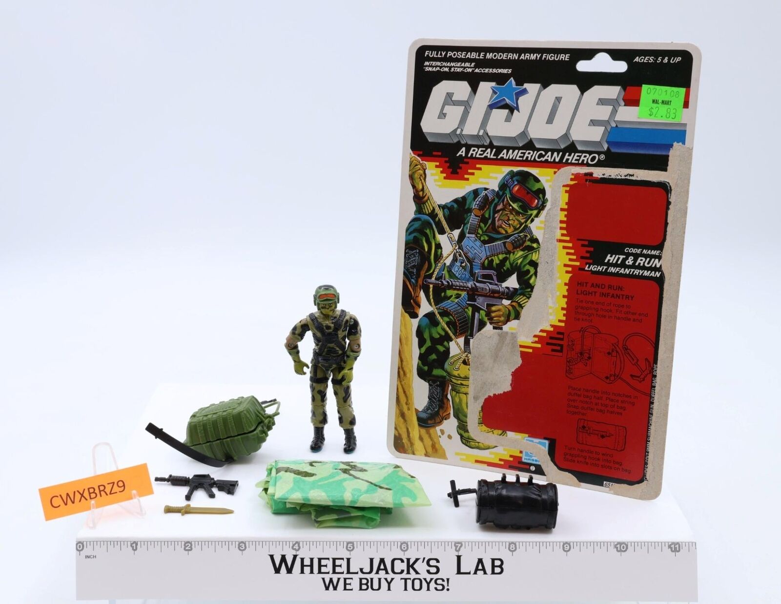 Hit & Run V1 100% Complete W/Cardback 1988 GI Joe ARAH Vintage Action ...