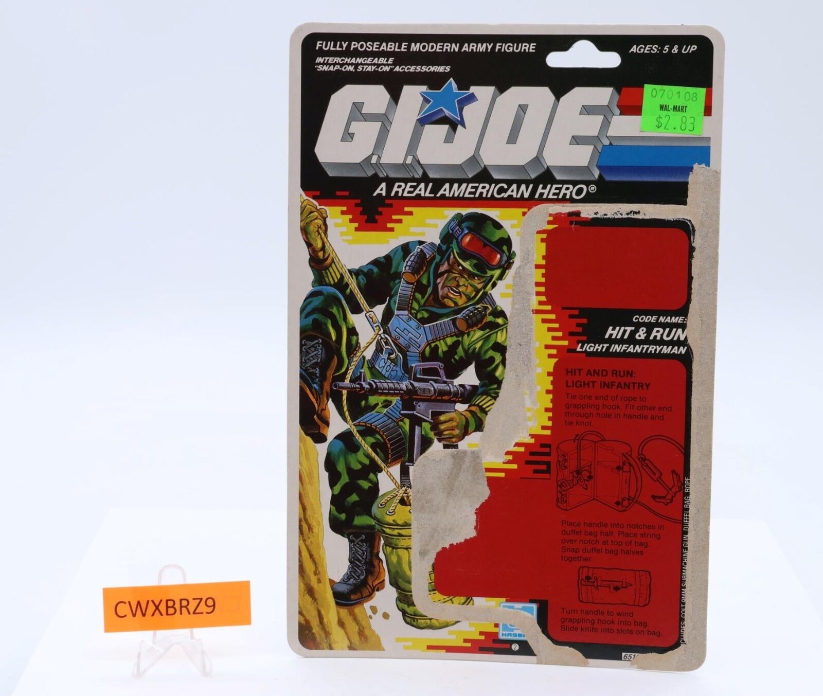 Hit & Run V1 100% Complete W/Cardback 1988 GI Joe ARAH Vintage Action ...