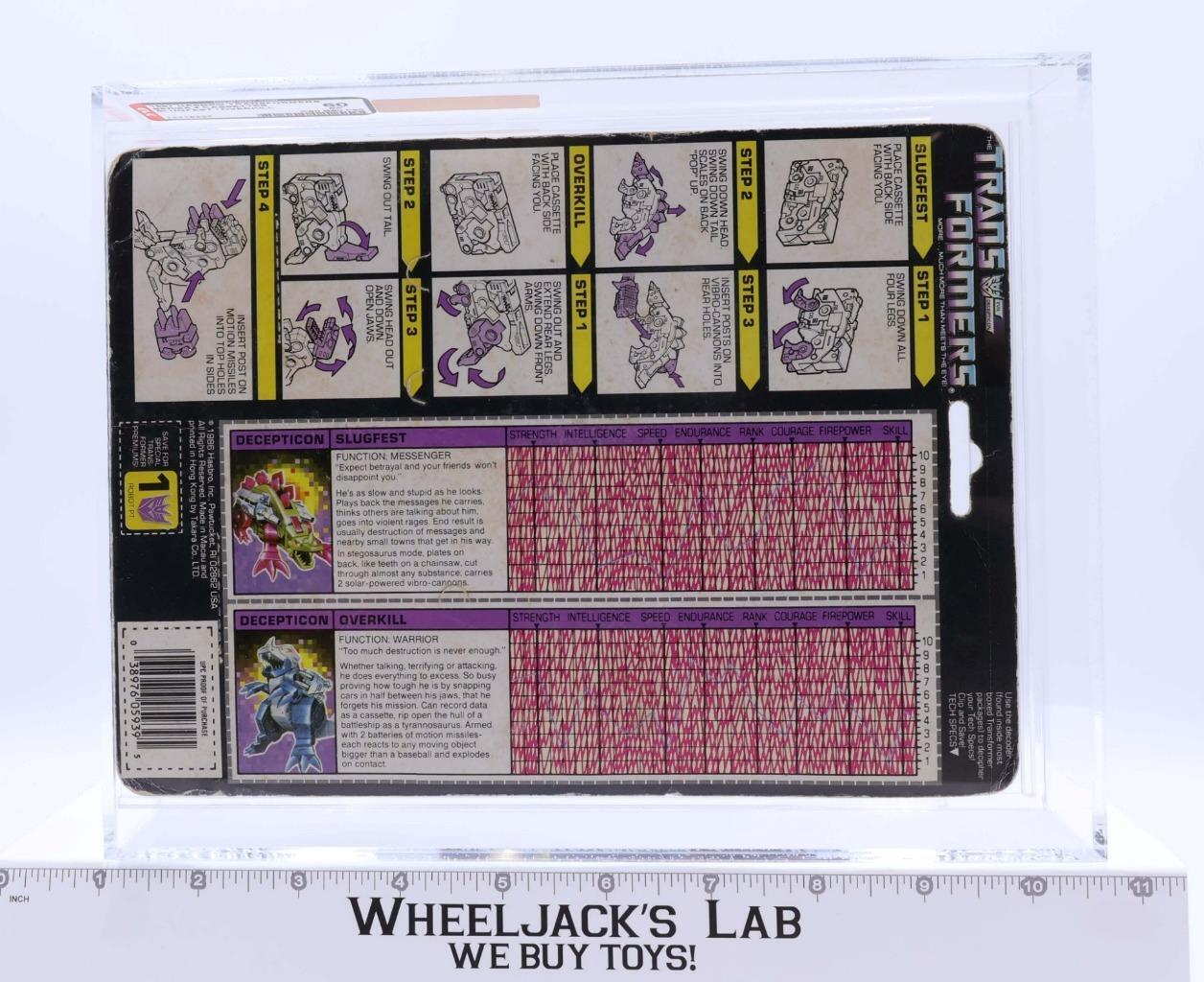 Slugfest & Overkill AFA GRADED 60 60/80/90 G1 Transformers 1987 Hasbro ...