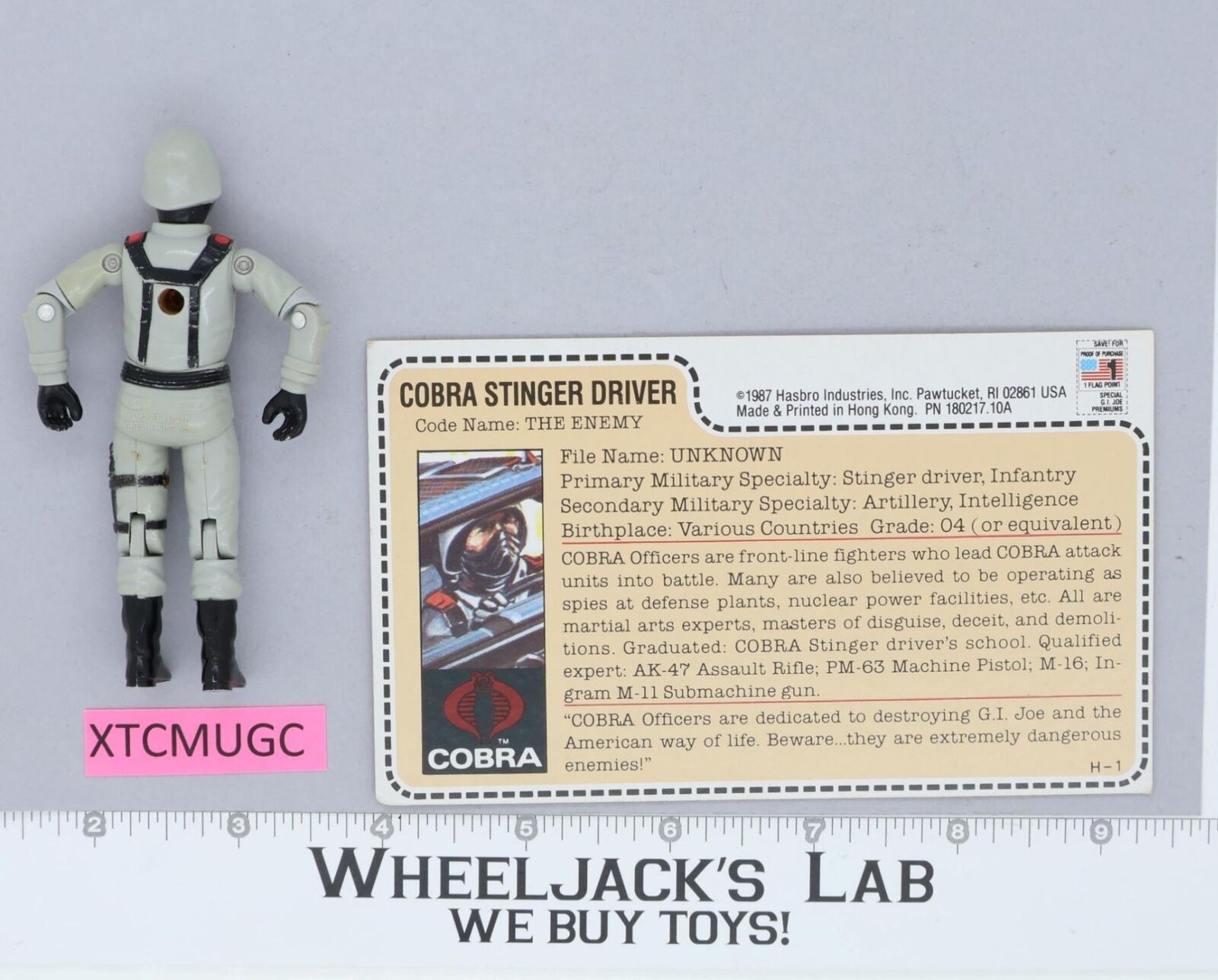 Cobra Stinger Driver V1 RED CARD BACK 100% Complete G.I. Joe 1984 ...