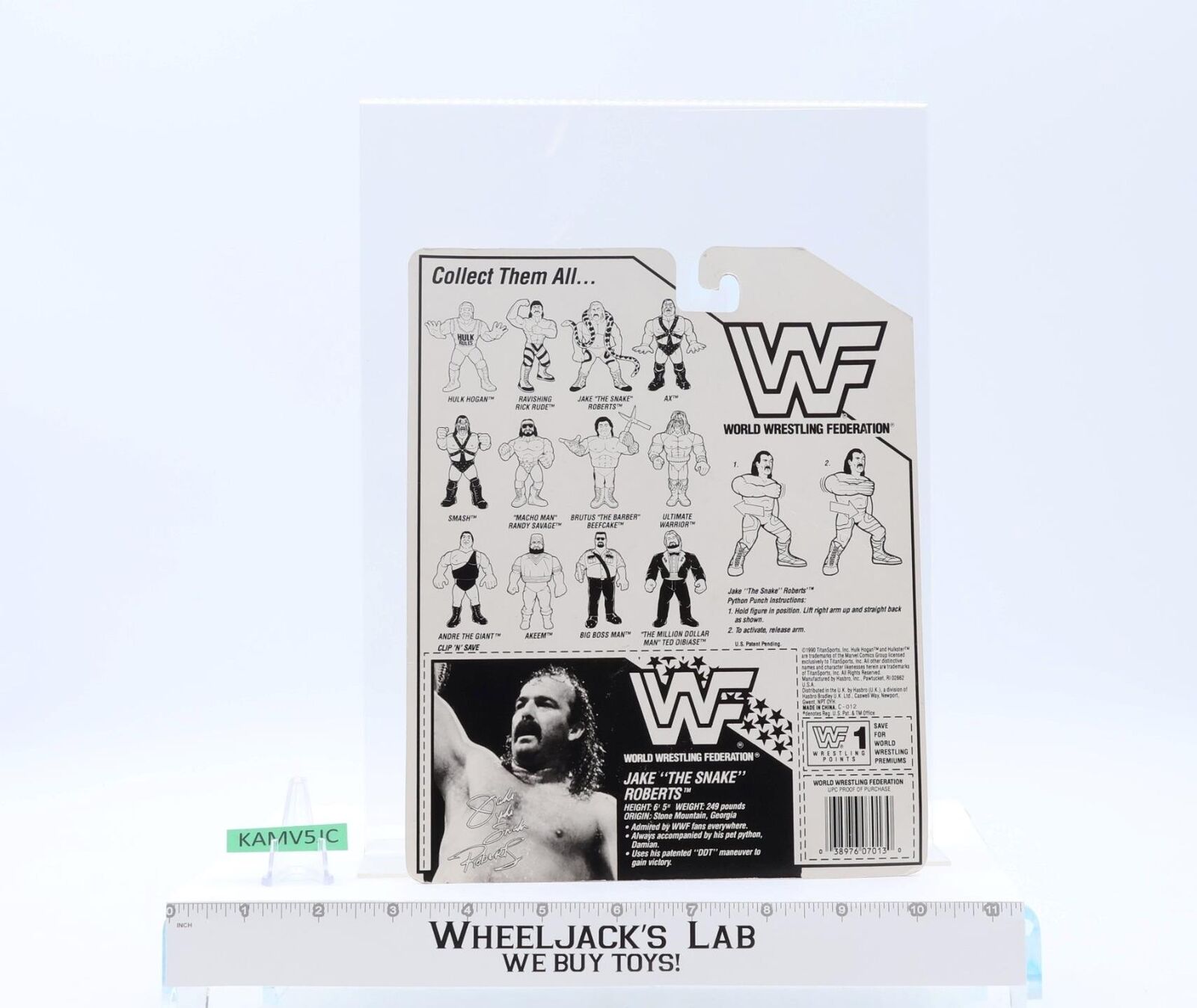 Jake the Snake Roberts Python Punch WWF Wrestling 1990 Hasbro NEW MOSC ...
