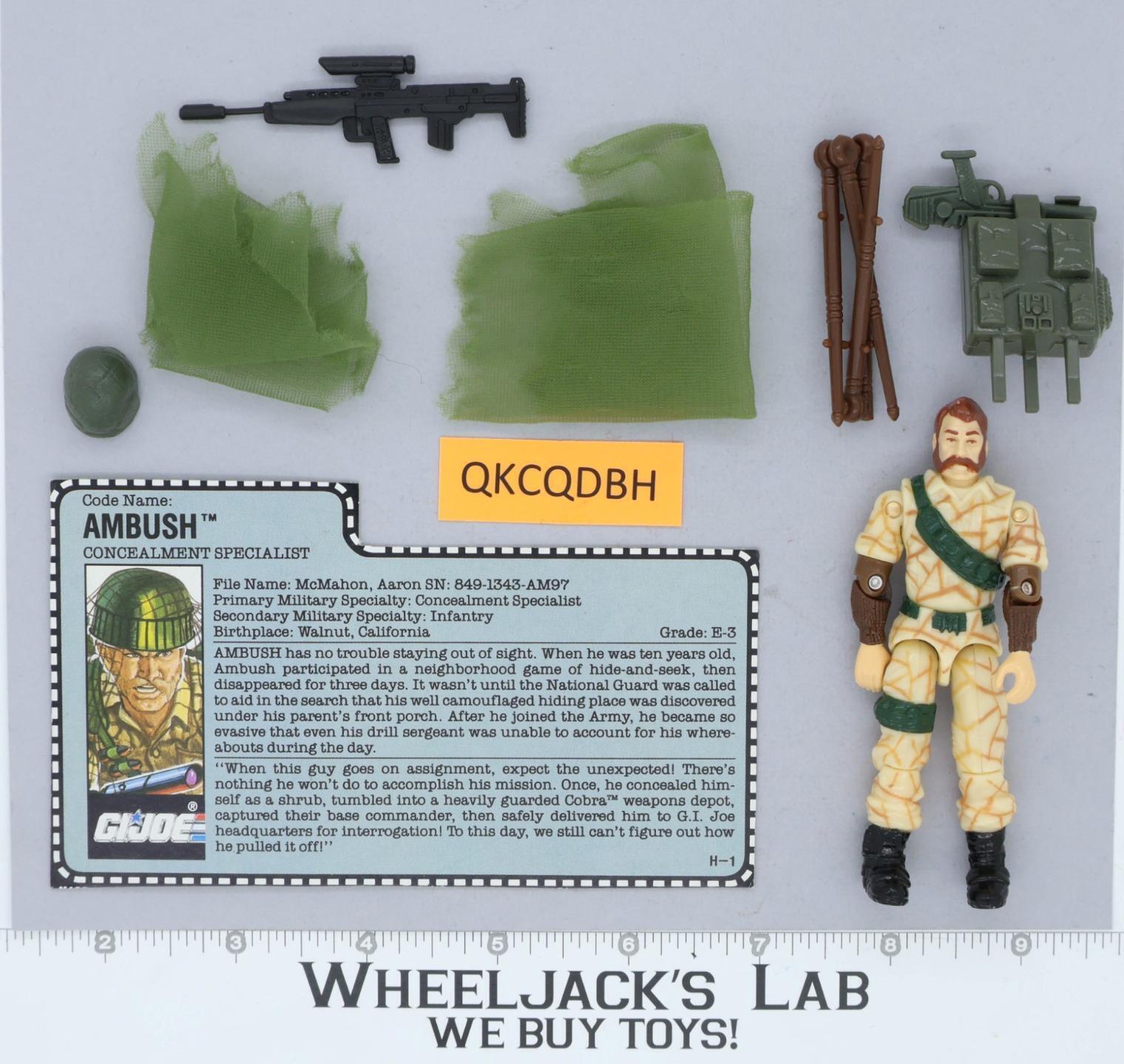 Ambush V1 100% Complete 1990 G.I. Joe Hasbro Vintage Action Figure ...