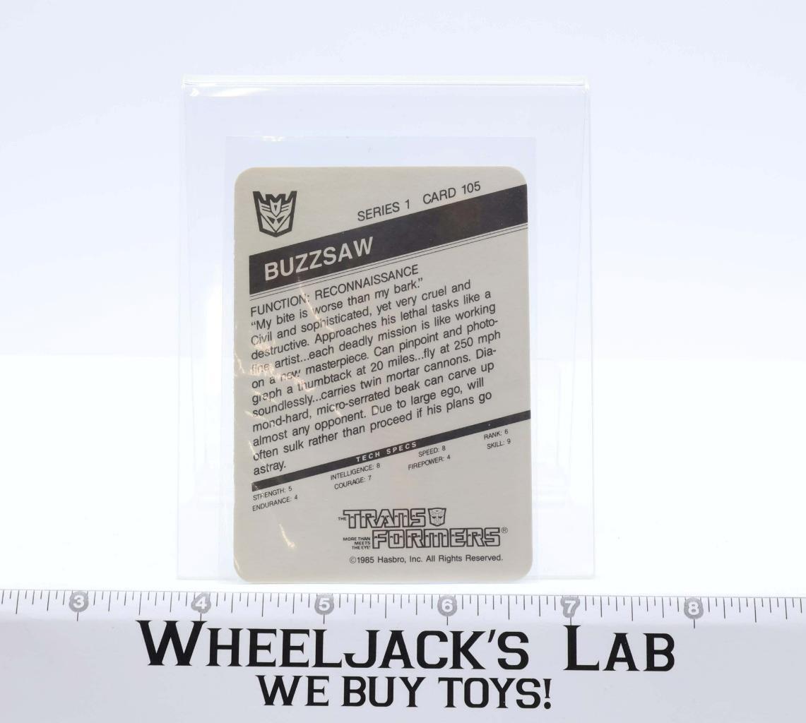 Buzzsaw Card 105 Variant Color 1985 G1 Transformers Action Trading ...