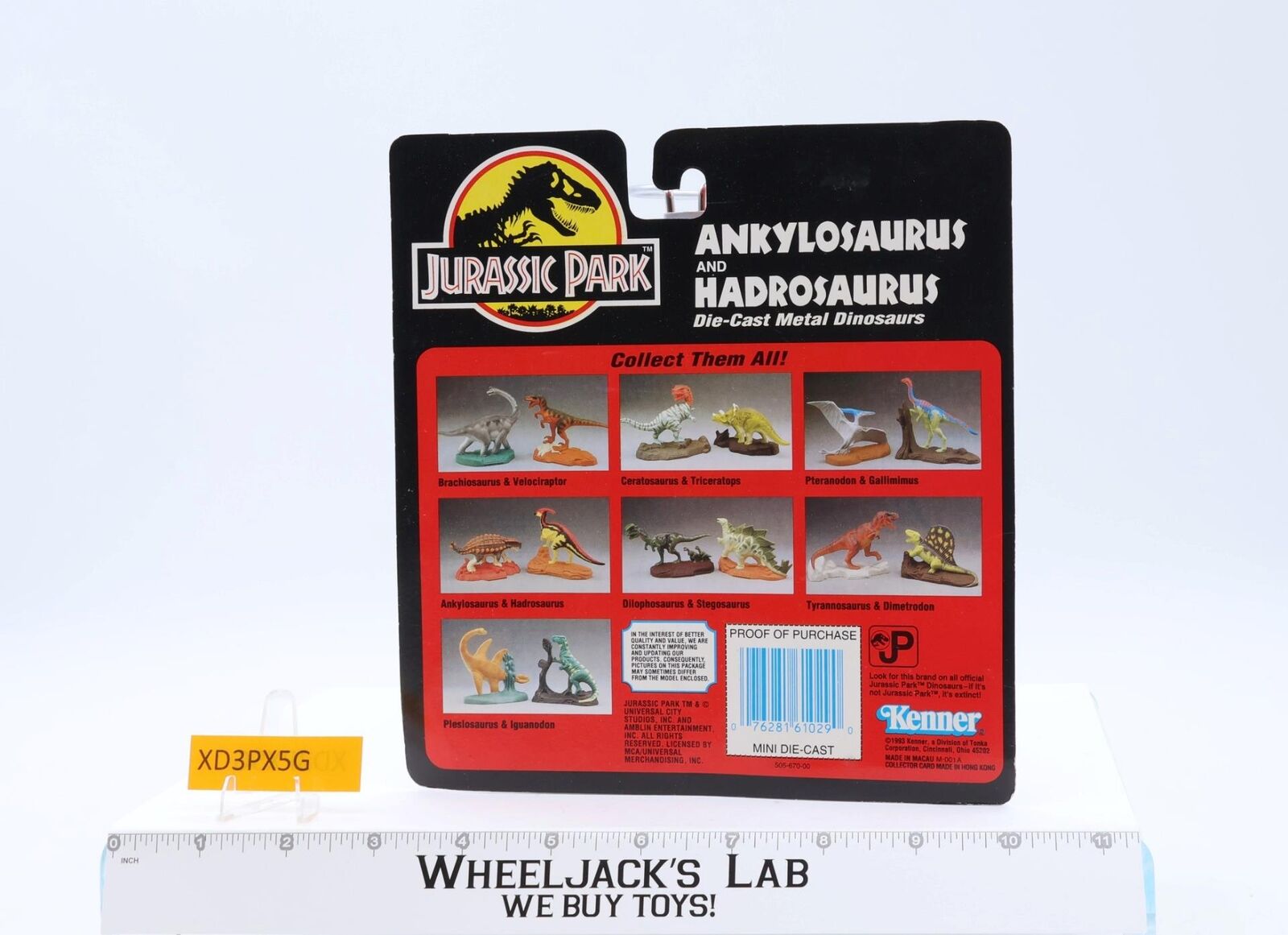 Ankylosaurus & Hadrosaurus Jurassic Park Die-Cast Dinosaurs Kenner NEW ...