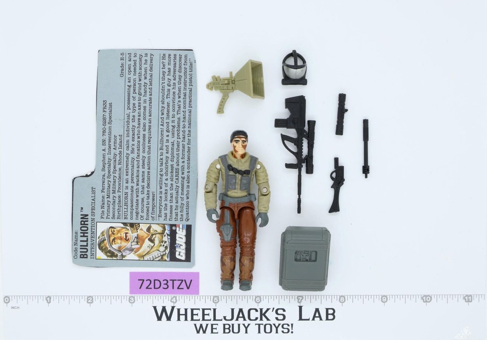 Bullhorn V1 100% Complete G.I. Joe 1990 Hasbro Vintage Action Figure ...