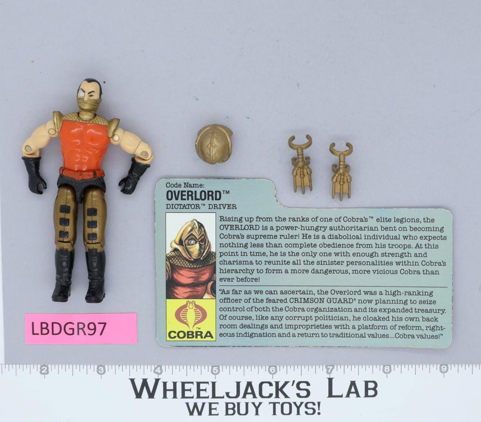 Overlord V1 100% Complete 1990 G.I. Joe Hasbro Vintage Action Figure ...