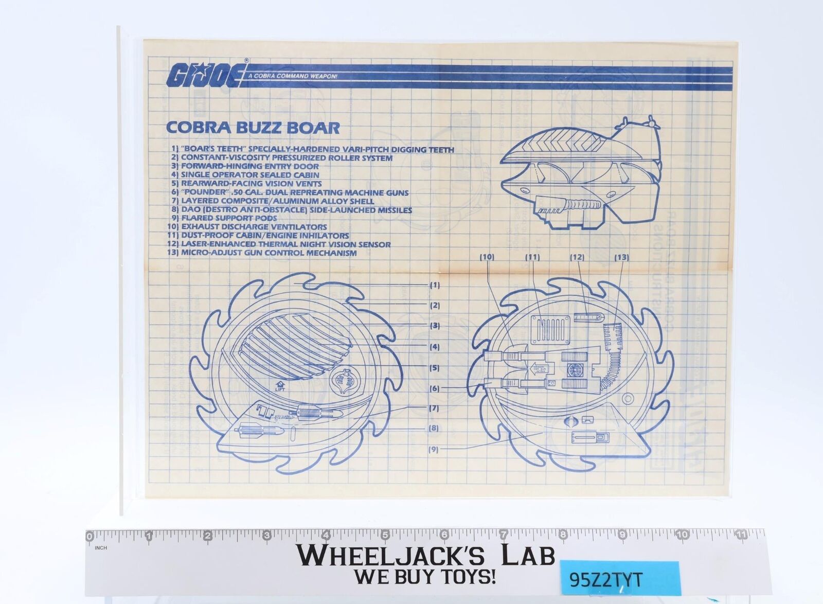 Cobra Buzz Boar 100% Complete G.I. Joe 1987 Hasbro Vintage Action ...