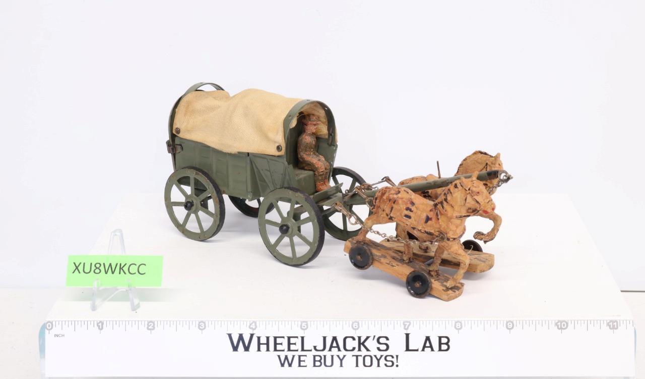Covered Wagon Horsedrawn Elastolin Diecast Horses Toy Soldier ...