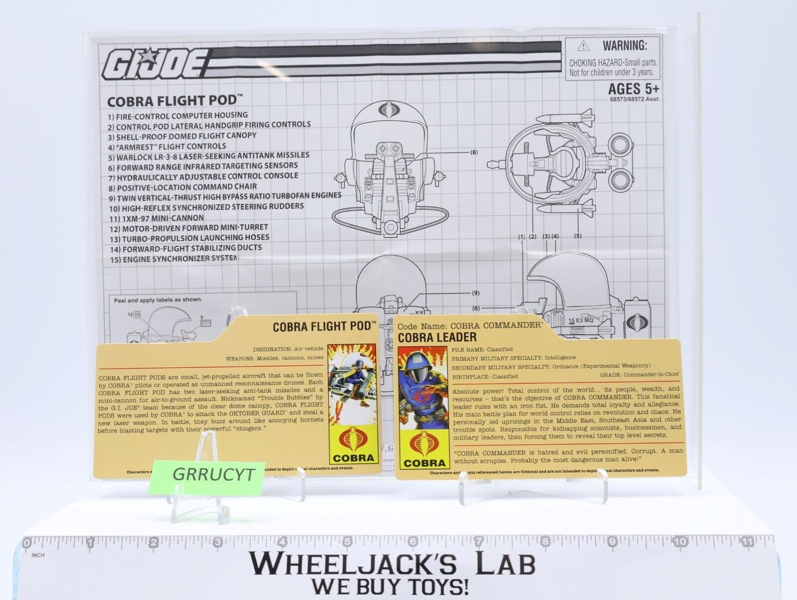 Cobra Flight Pod & Cobra Commander 100% Complete G.I. Joe 2008 Hasbro ...